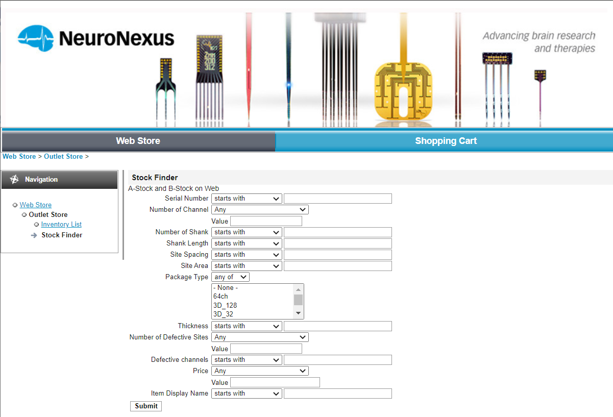 NeuroNexus Inventory Sale